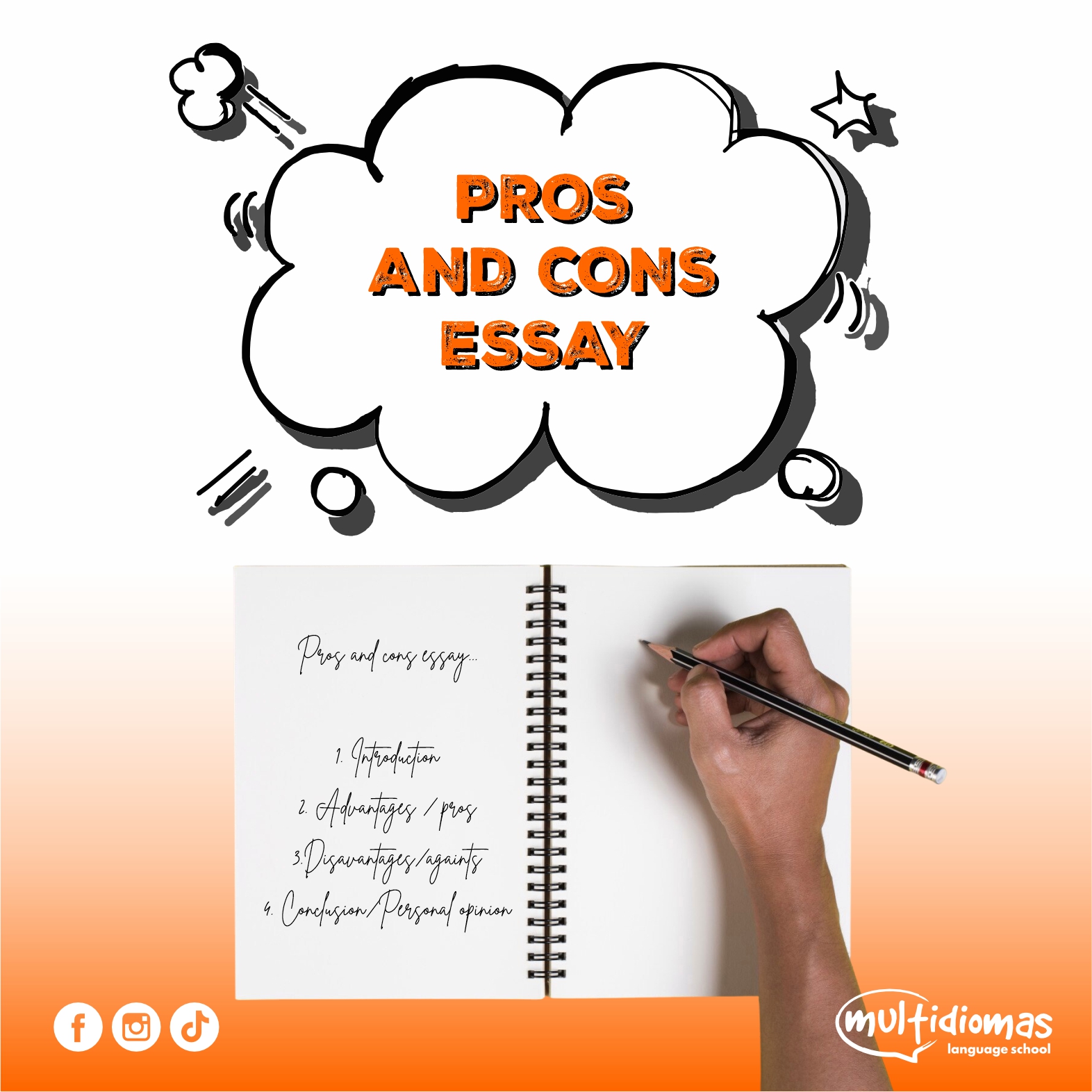 Pros and Cons Essay. Empieza ya a prepararlo